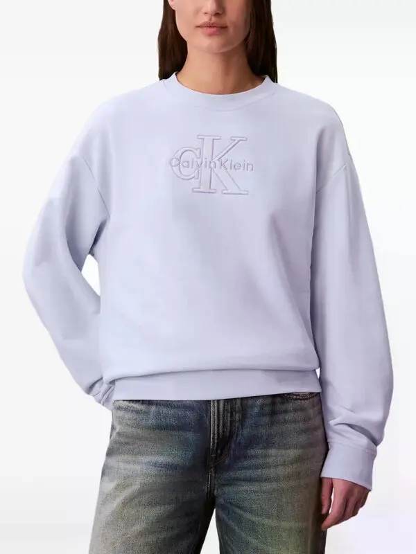 Calvin Klein Logo Crewneck Sweatshirt - Purple