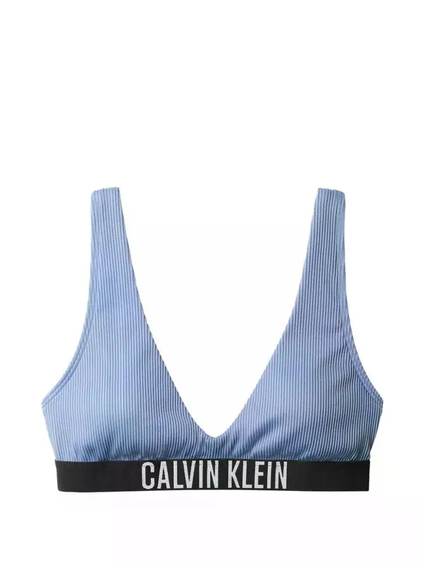 Calvin Klein Ribbed Bikini Top - Blue
