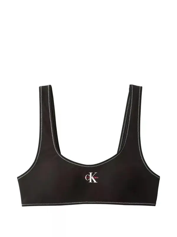 Calvin Klein Monogram Bikini Top - Black
