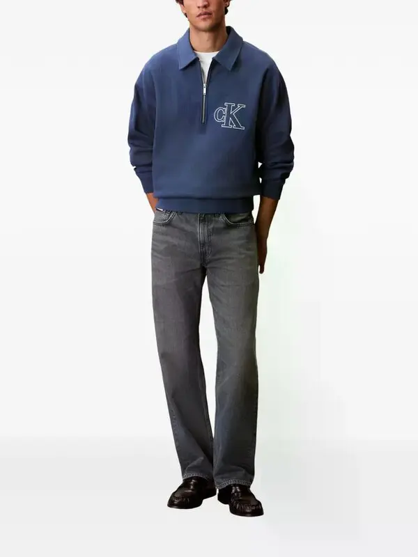 Calvin Klein Zip-fastening Logo-detail Polo Shirt - Blue