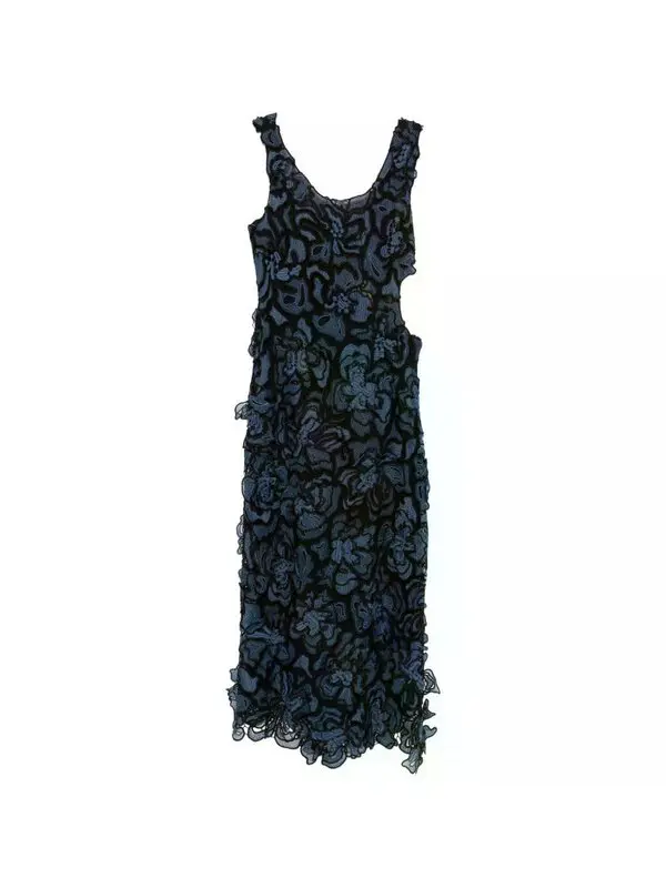 Simkhai Floral Lace Midi Dress - Blue