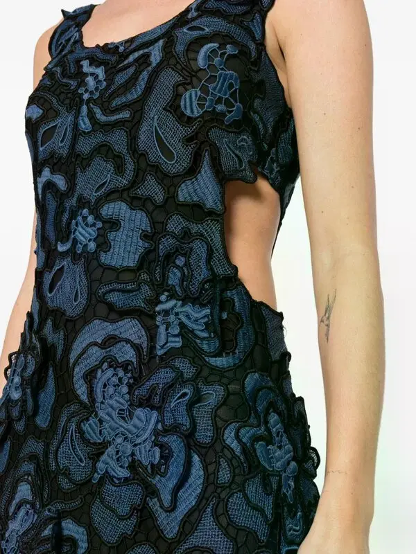 Simkhai Floral Lace Midi Dress - Blue