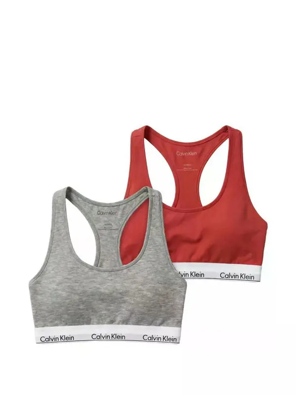 Calvin Klein Logo-trim Racerback Bra - Red