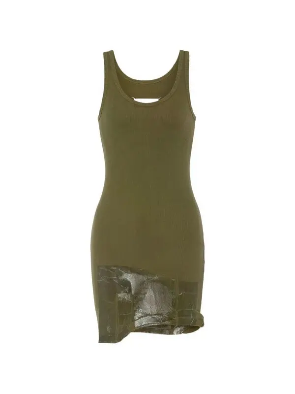 MAISON MARGIELA Ribbed Texture Mini Dress - Green