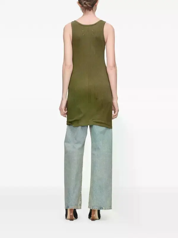 MAISON MARGIELA Ribbed Texture Mini Dress - Green