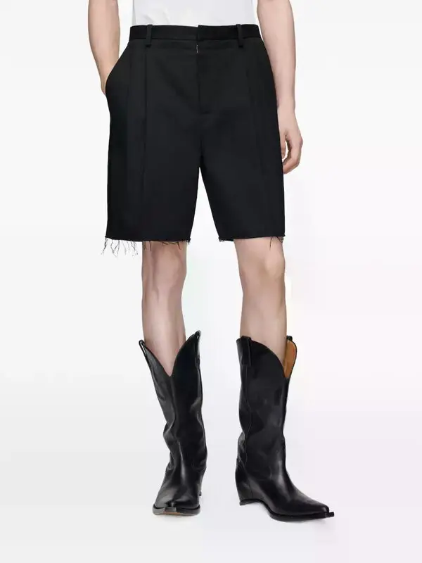 MAISON MARGIELA Tailored Cotton Bermuda Shorts With Raw Hem