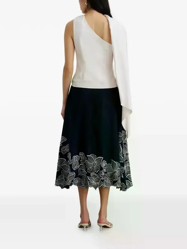 TOCCIN Stacy Floral Midi Skirt - Blue