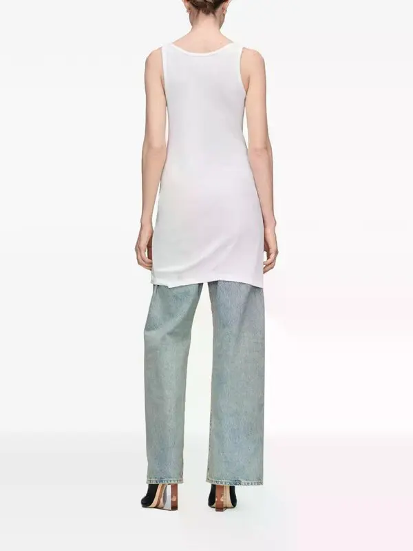 MAISON MARGIELA Ribbed Mini Dress With Transparent Tape Detail - White