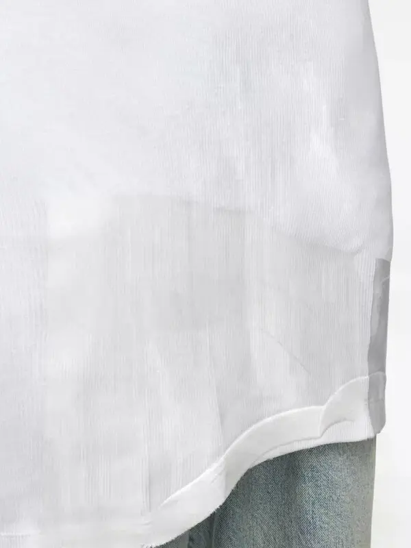 MAISON MARGIELA Ribbed Mini Dress With Transparent Tape Detail - White