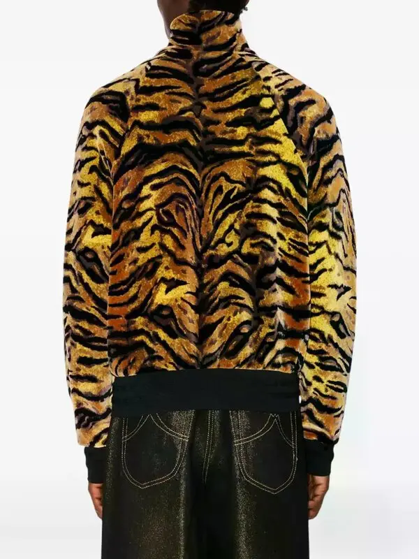 Kenzo Tiger Velvet-jacquard Jacket - Yellow