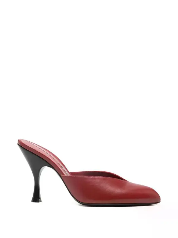 HERBERT LEVINE Sitting Pretty Cone-heel Mules - Red