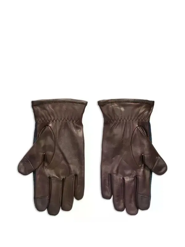 Polo Ralph Lauren Tartan Pattern Leather Gloves