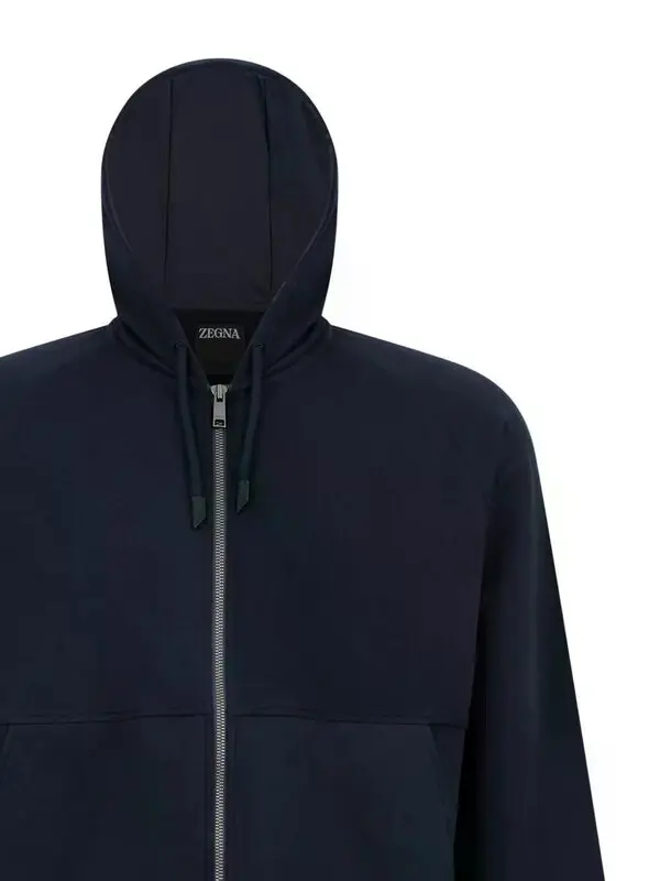 Zegna Zipped Hoodie - Blue
