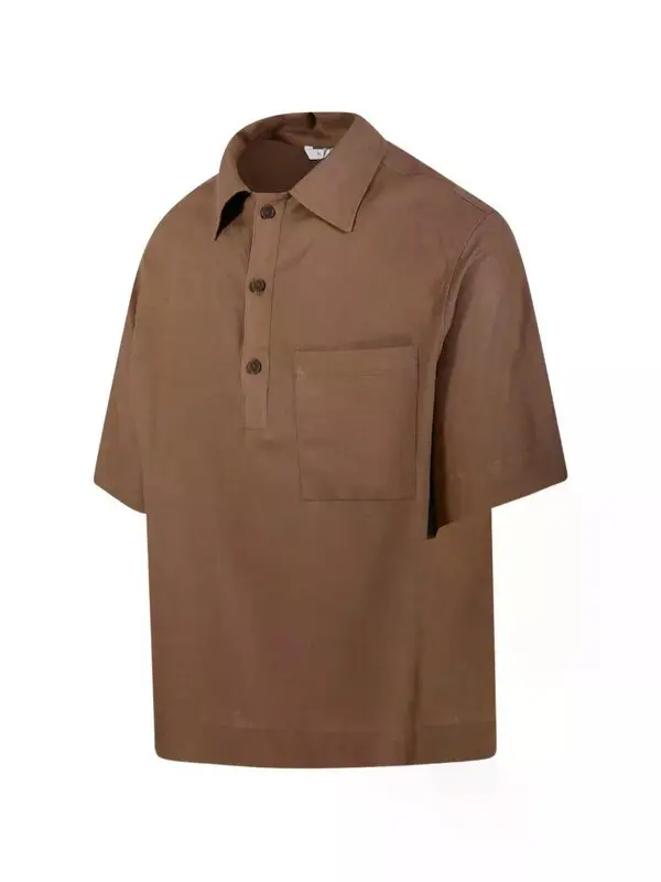 HEVO Pocket Short-sleeve Polo Shirt - Brown