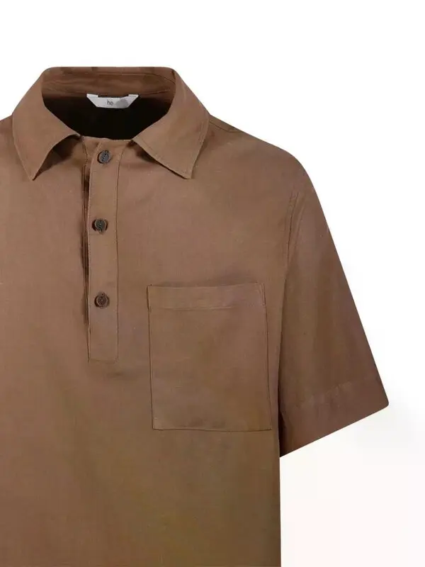 HEVO Pocket Short-sleeve Polo Shirt - Brown