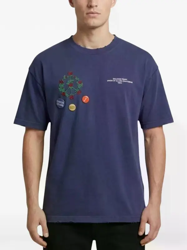 BLDG4 Beaded-embellishment T-shirt - Blue