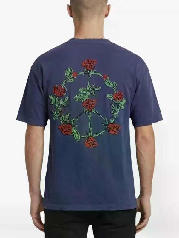 BLDG4 Beaded-embellishment T-shirt - Blue