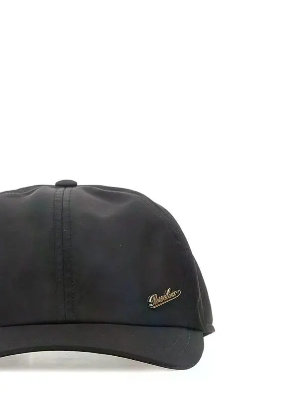 Borsalino Metal Logo Baseball Cap - Black