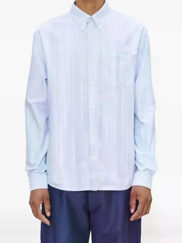 A.p.c. Striped Pocket Shirt - Blue