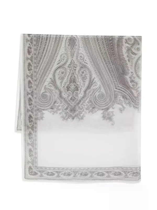 Gianfranco Ferre Baroque-pattern Print Silk Scarf - White