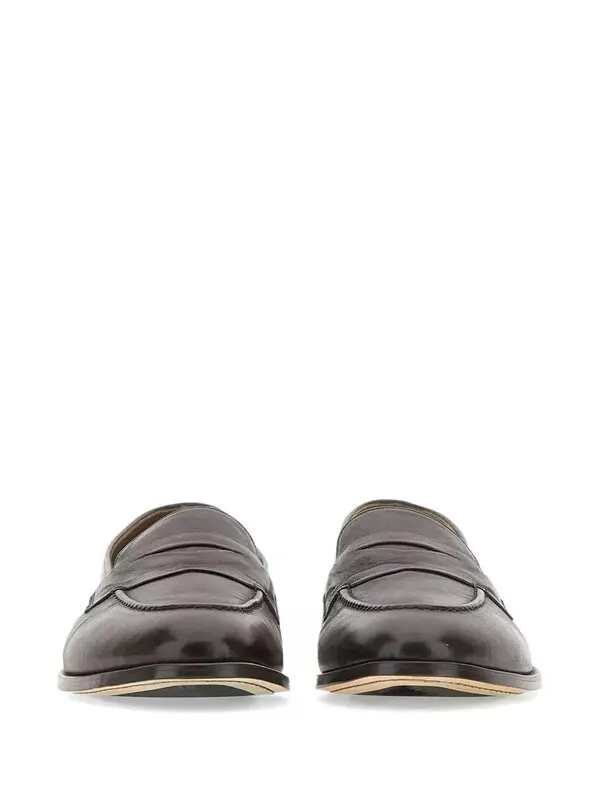 ALEXANDER HOTTO Penny Leather Loafers - Brown