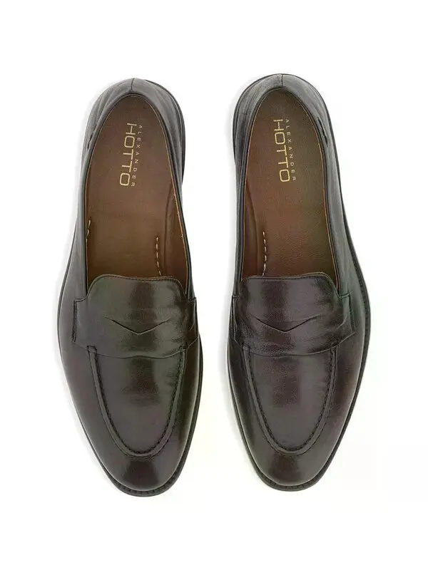 ALEXANDER HOTTO Penny Leather Loafers - Brown