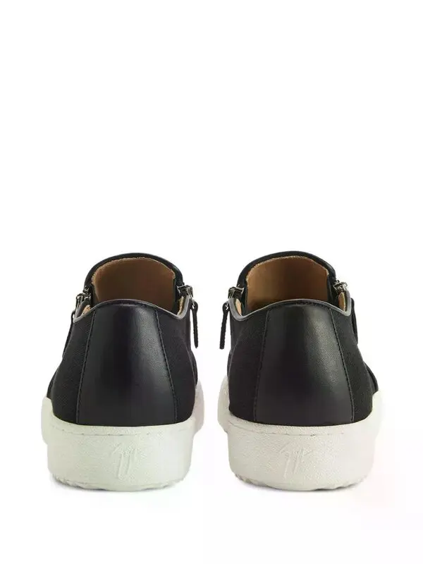 GIUSEPPE ZANOTTI Logo-plaque Slip-on Sneakers - Black