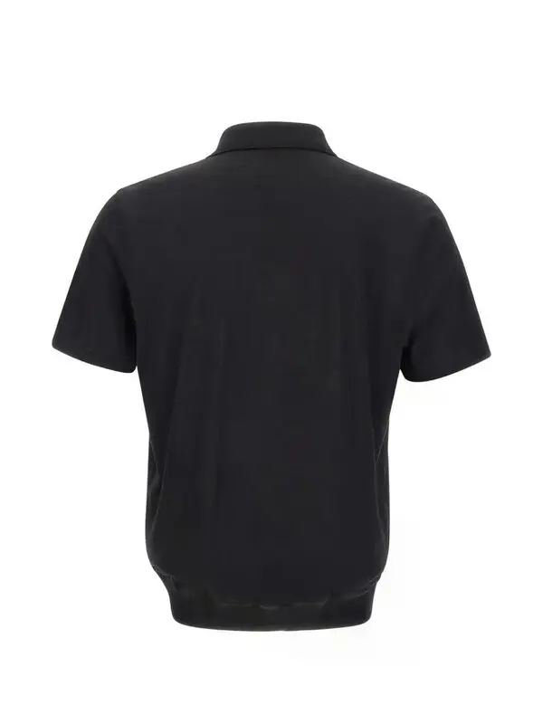 GRAN SASSO Ribbed V-neck Polo-collar T-shirt