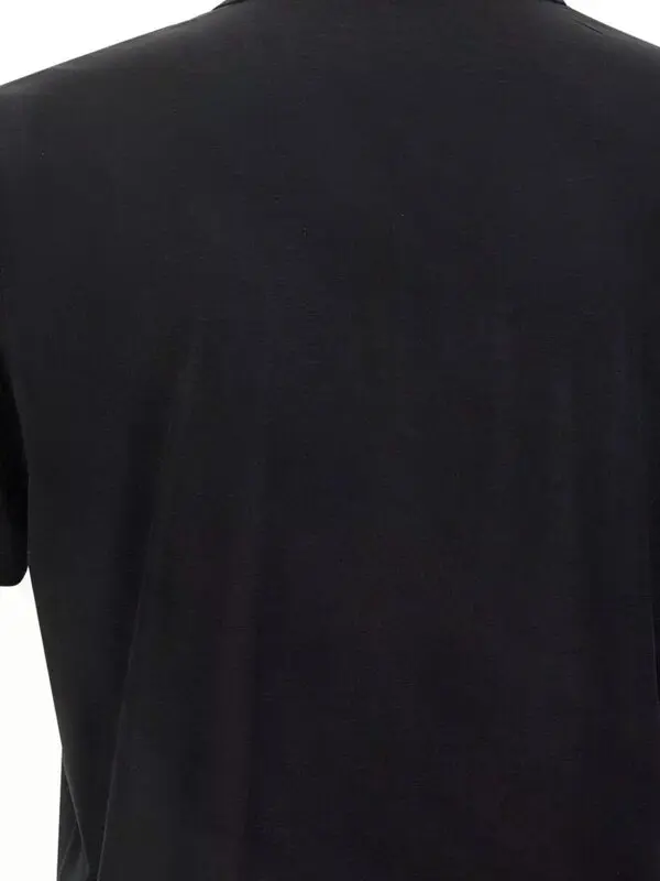 GRAN SASSO Ribbed V-neck Polo-collar T-shirt