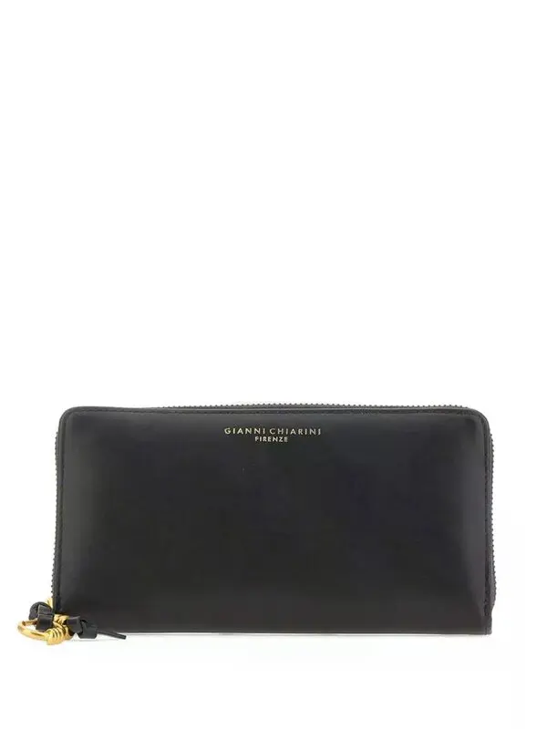 GIANNI CHIARINI Zip Leather Wallet - Black