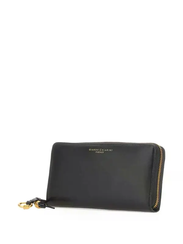 GIANNI CHIARINI Zip Leather Wallet - Black