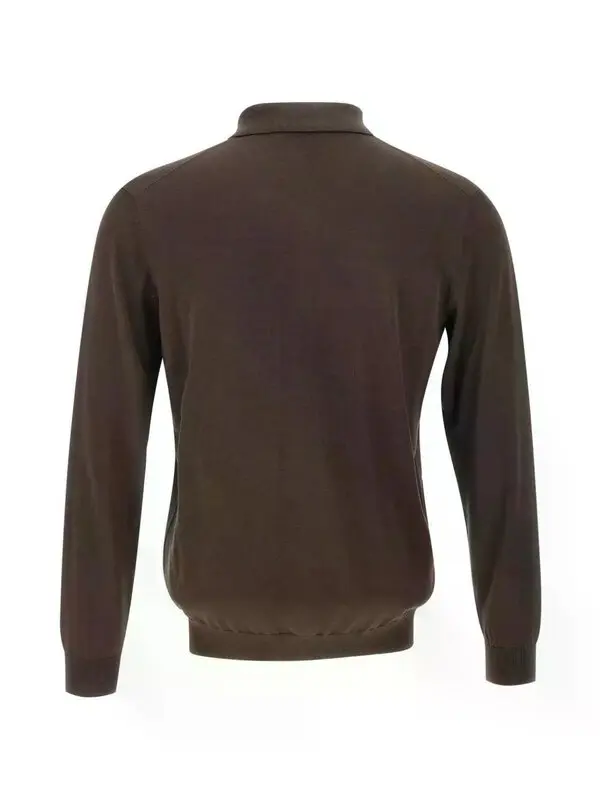 KANGRA Long-sleeve Silk Polo Shirt