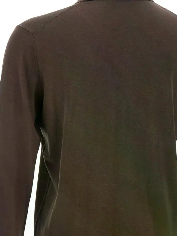 KANGRA Long-sleeve Silk Polo Shirt