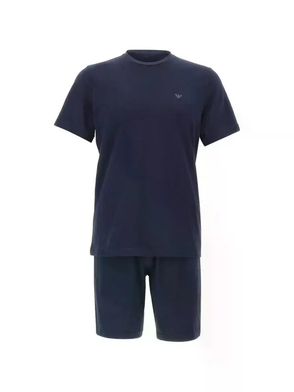 Emporio Armani Eagle-logo T-shirt Pyjama Set - Blue