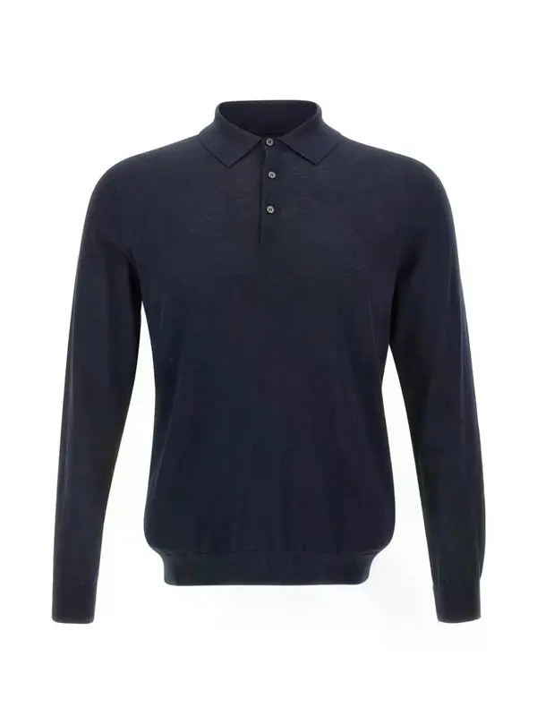 KANGRA Long-sleeve Ribbed Polo Shirt