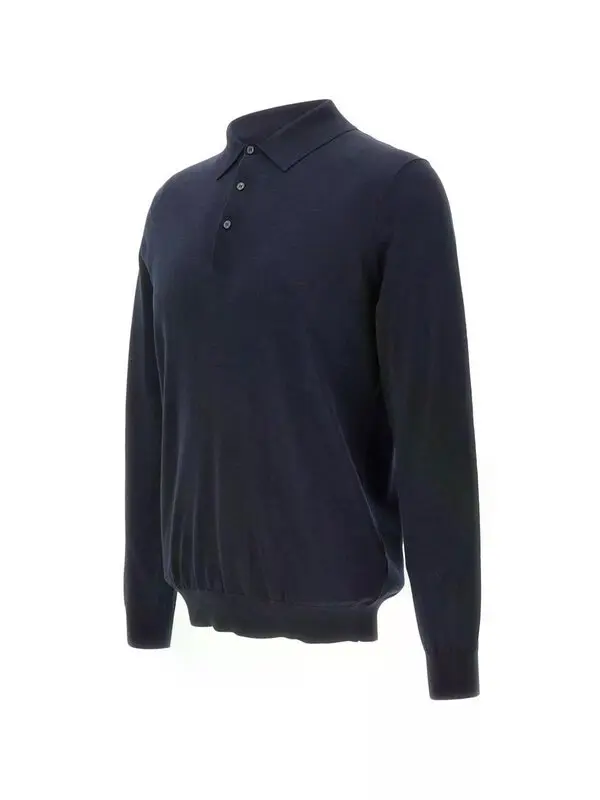 KANGRA Long-sleeve Ribbed Polo Shirt