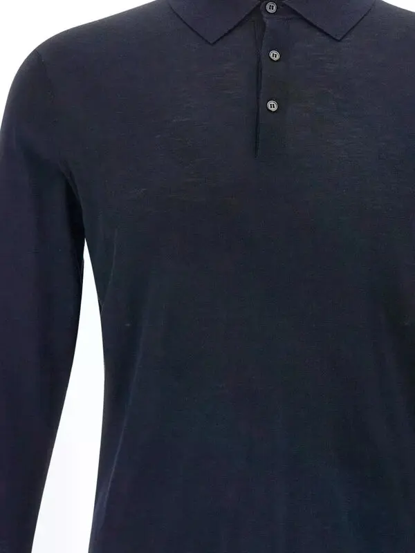 KANGRA Long-sleeve Ribbed Polo Shirt