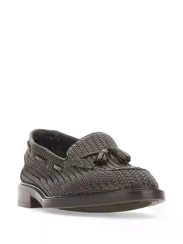 ALEXANDER HOTTO Woven Tassel Loafers - Brown