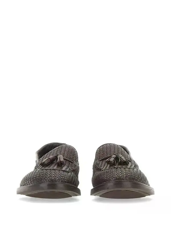 ALEXANDER HOTTO Woven Tassel Loafers - Brown