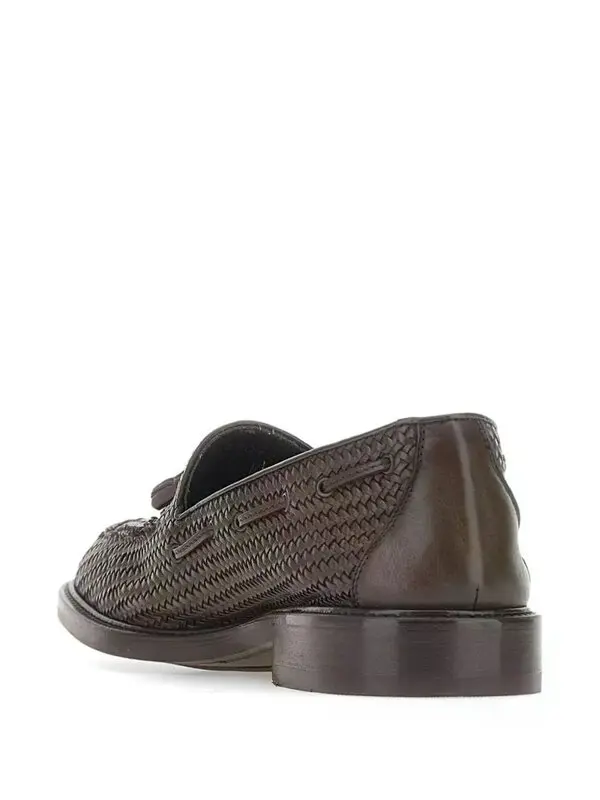 ALEXANDER HOTTO Woven Tassel Loafers - Brown