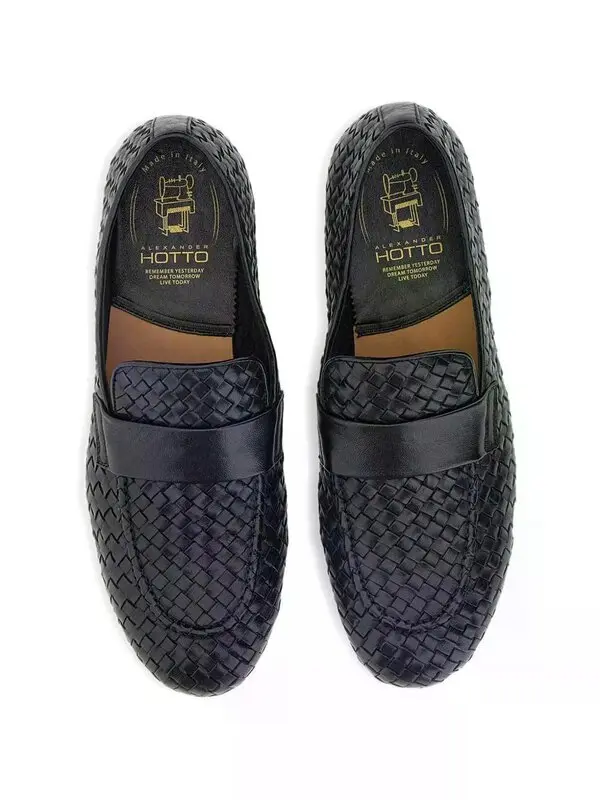 ALEXANDER HOTTO Woven Leather Loafers