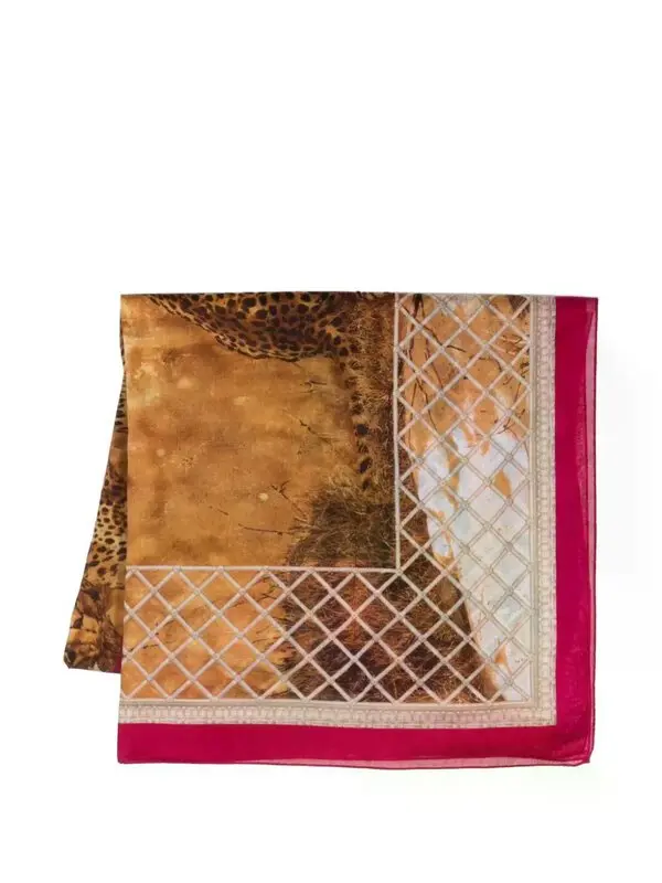 Gianfranco Ferre Leopard-print Cotton Scarf - Pink