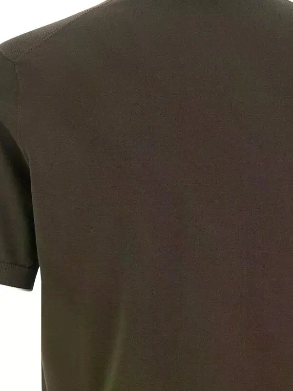 KANGRA Short-sleeve Cotton Sweater - Brown