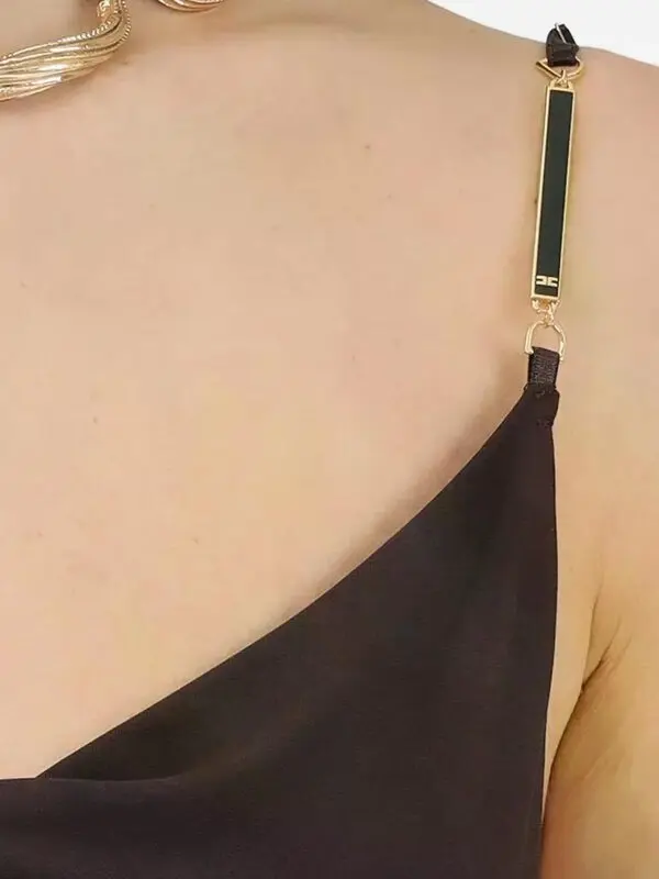 Elisabetta Franchi Asymmetrical Crêpe Jersey Evening Gown