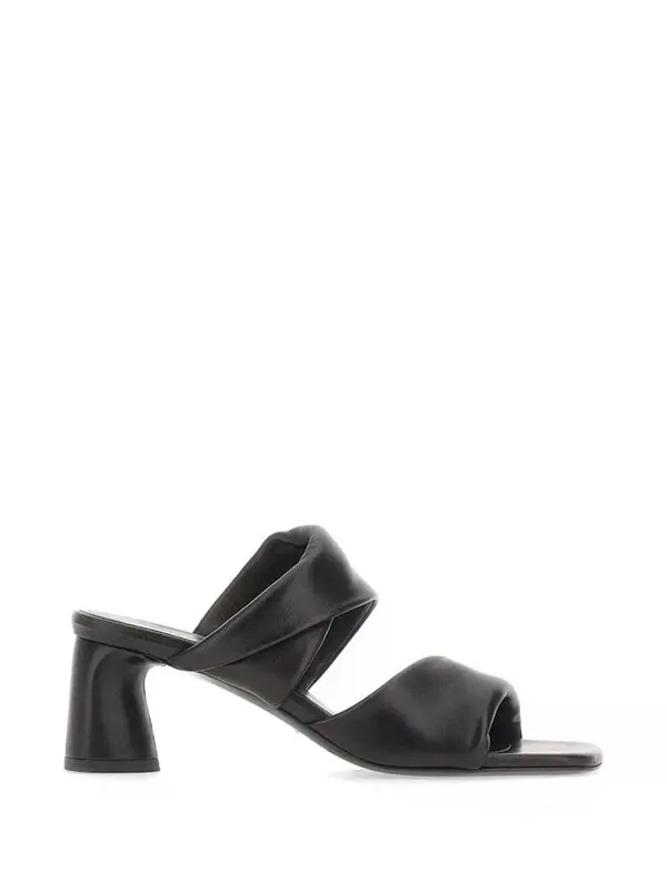 HALMANERA Dally Folded Strap Mule Sandals - Black