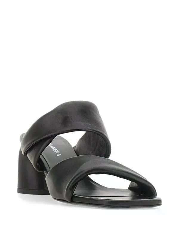 HALMANERA Dally Folded Strap Mule Sandals - Black