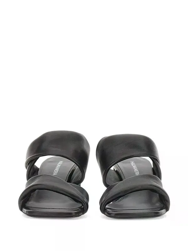 HALMANERA Dally Folded Strap Mule Sandals - Black