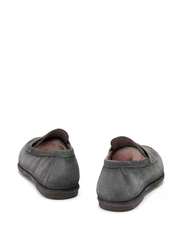 Santoni Penny Leather Loafers - Grey