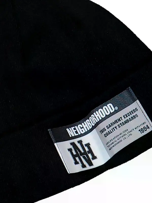 NEIGHBORHOOD Logo-patch Beanie - Black
