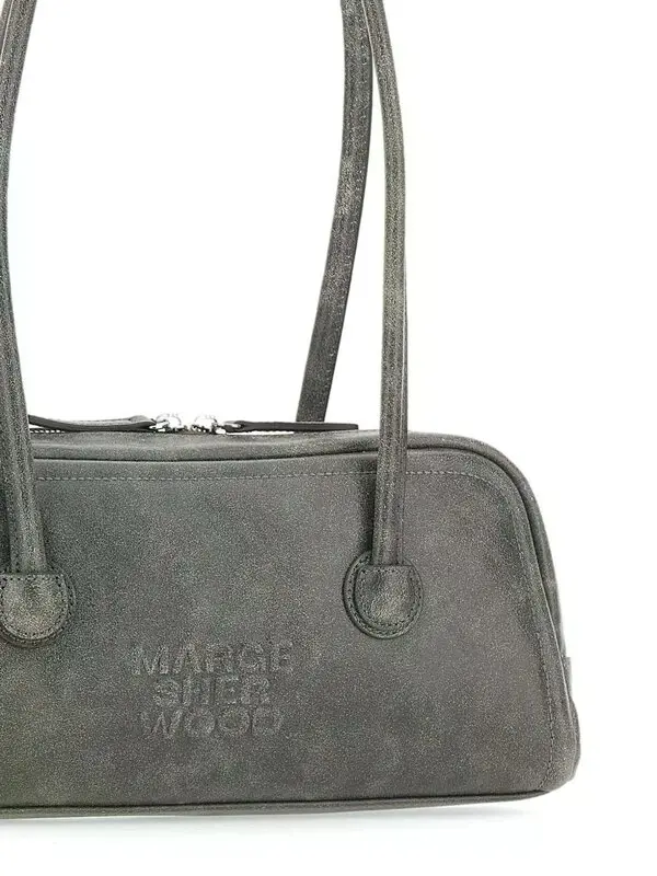 MARGESHERWOOD Soft Boston Embossed Logo Shoulder Bag - Grey